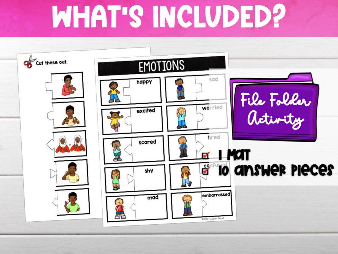 ASL Feelings and Emotions Matching Activity ASL Emotions File - Etsy