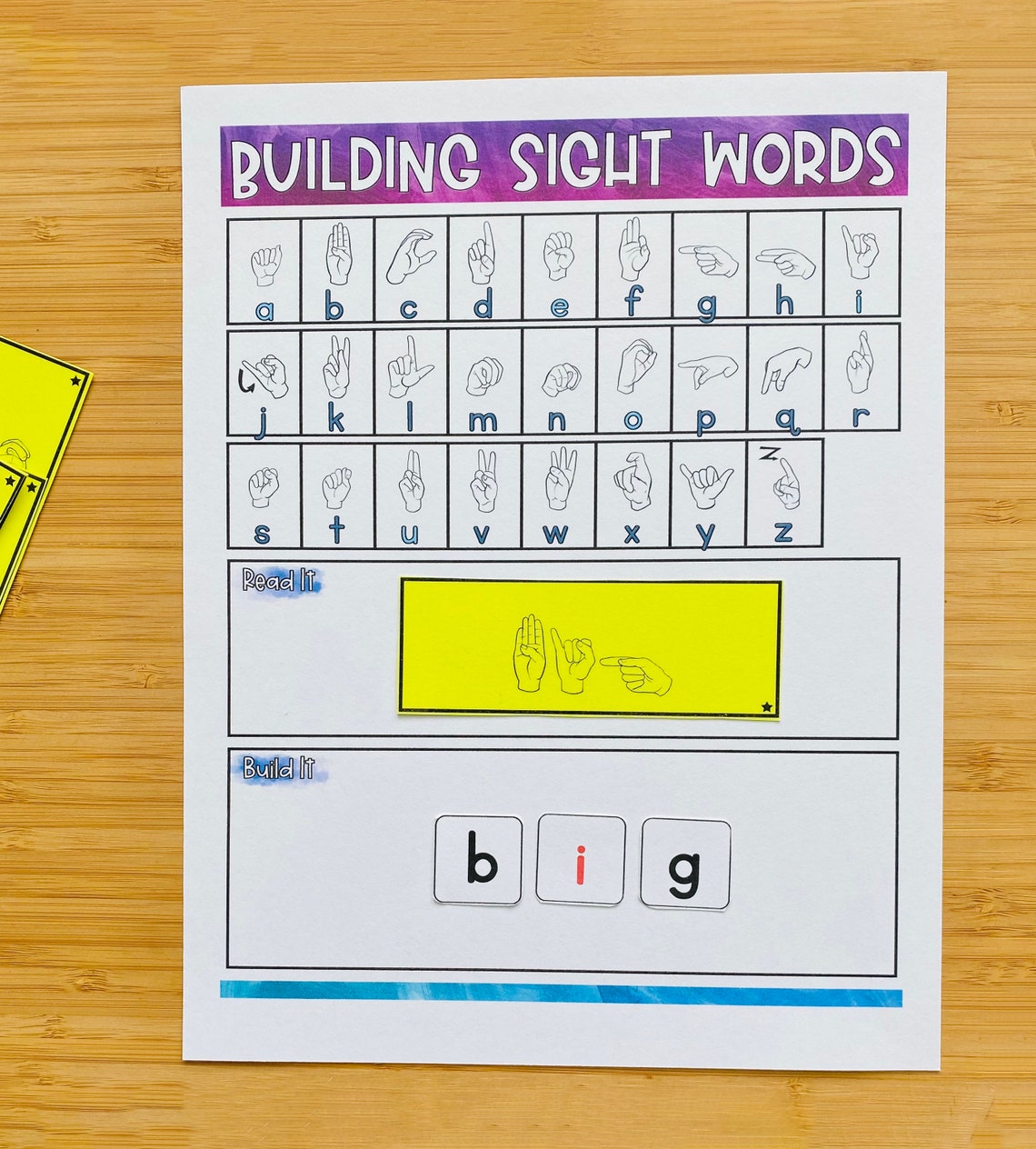 ASL Building Sight Words American Sign Language ASL Mat | Etsy