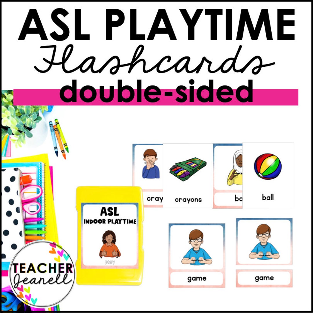 ASL Flashcards, ASL Playtime and Sports Flash Cards, American Sign ...