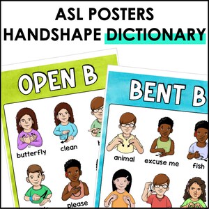 ASL Handshape Dictionary, ASL Alphabet Posters, ASL Sign Language Wall ...