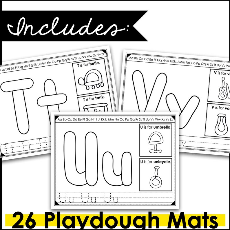 Alphabet Playdough Mats: Beginning Sounds Activity (PDF) - Etsy