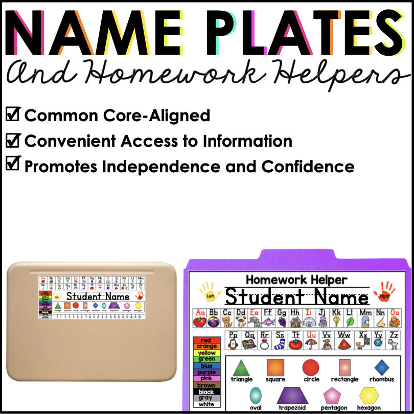 Desk Name Tags Kindergarten Editable, Homework Helper, Student Desk ...