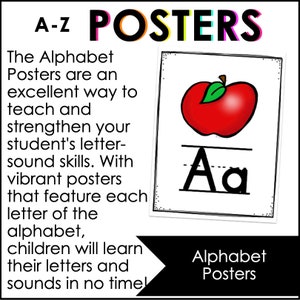 Alphabet Posters Beginning Sound Phonics Posters Sound Wall - Etsy