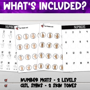 ASL Printable Number Matching ASL File Folder Activity - Etsy