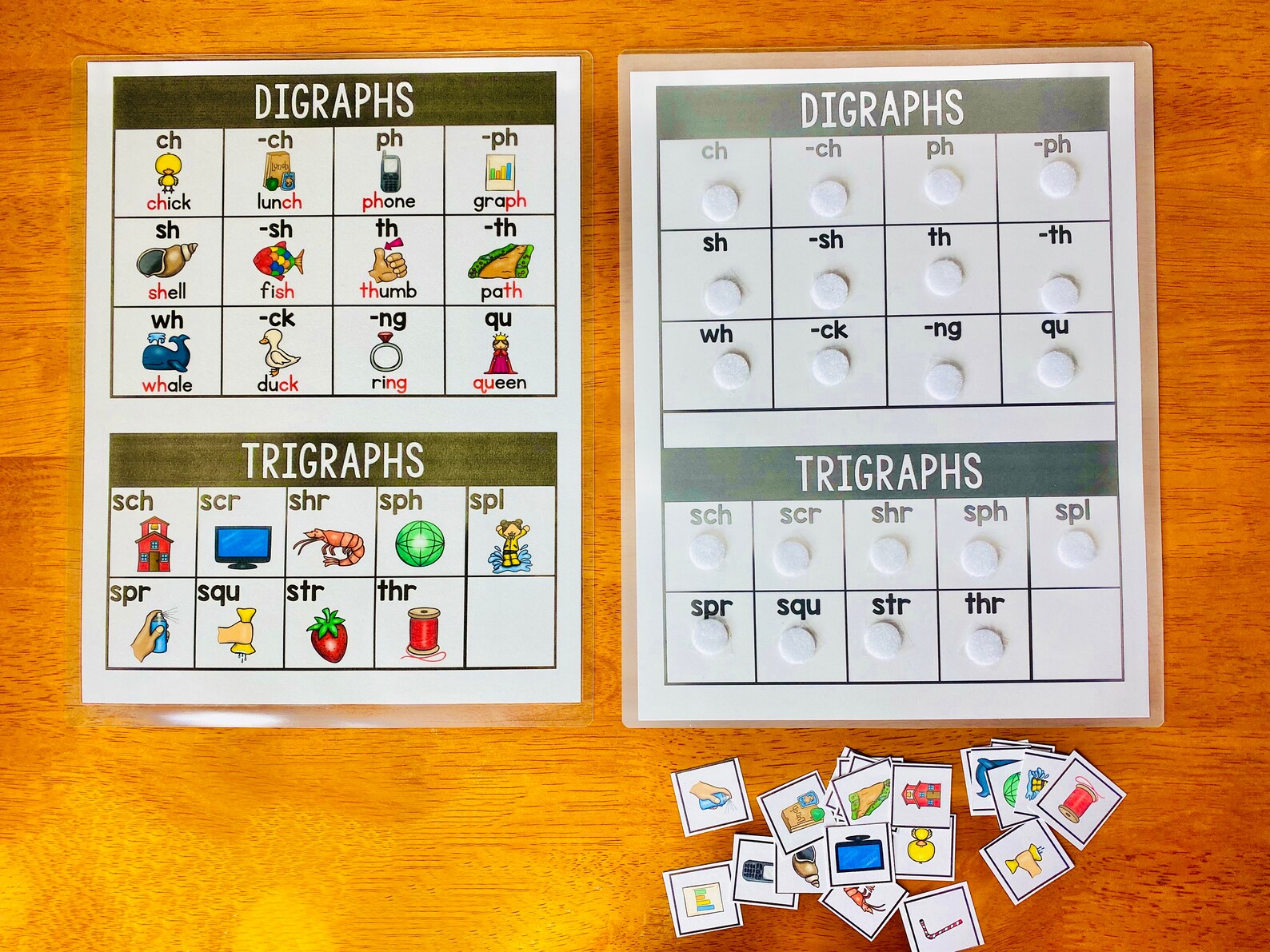 Digraphs & Trigraphs Chart and Matching Game INSTANT - Etsy