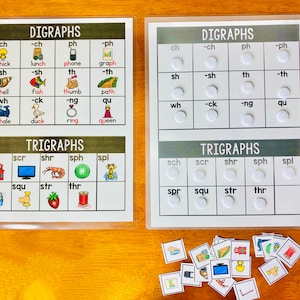 Digraphs & Trigraphs Chart and Matching Game - Etsy