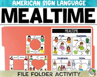 ASL Mealtime Matching Activity ASL Nouns File Folder - Etsy