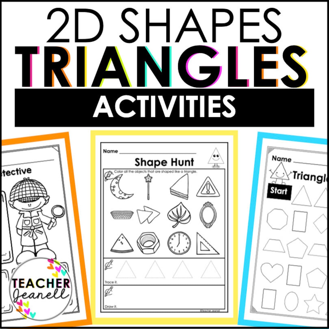 Triangle, 2D Shapes Worksheets, Shape Recognition Activities, Shape ...