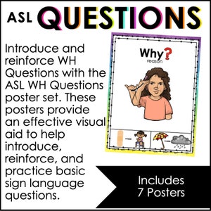 ASL Question Words Posters: American Sign Language Classroom (PDF) - Etsy