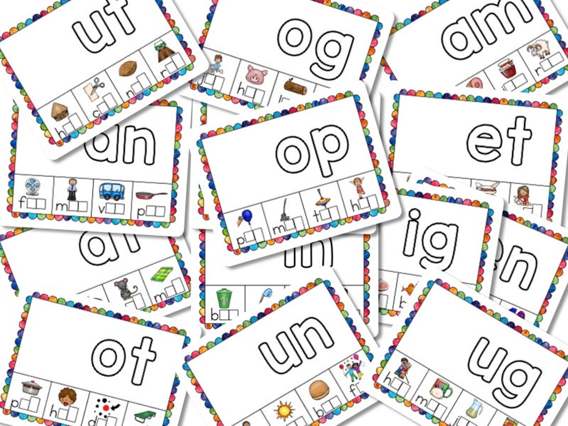 Word Family Play Dough Mats CVC Words Learning Binder - Etsy