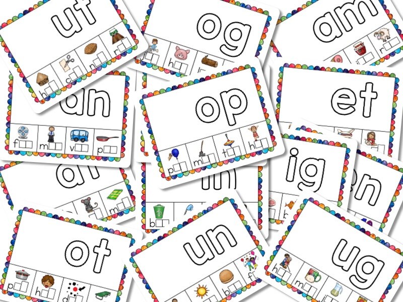 Word Family Play Dough Mats CVC Words Learning Binder - Etsy