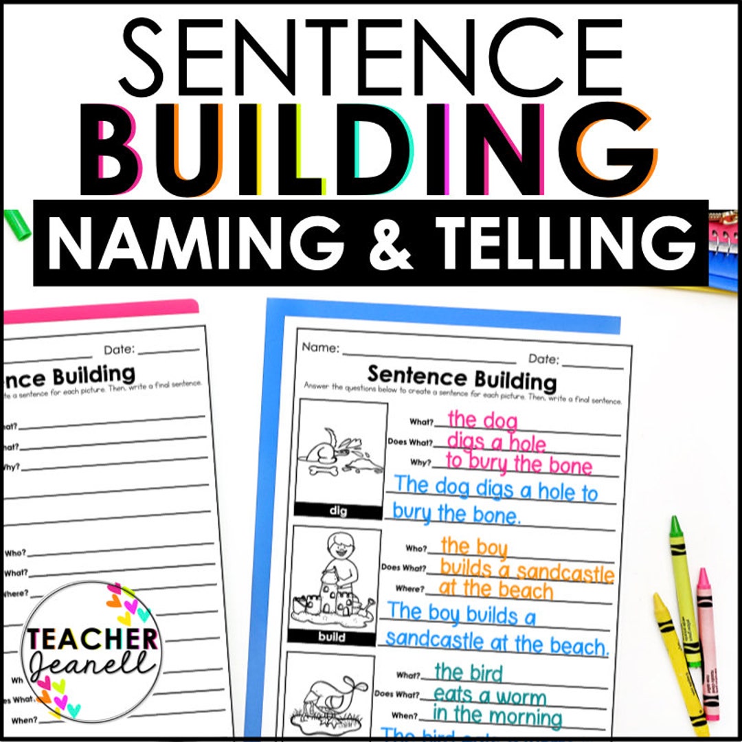 Sentence Structure, Sentence Building, Action Verbs - Naming & Telling ...