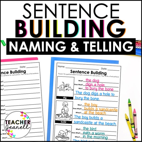Sentence Writing Worksheets - Etsy
