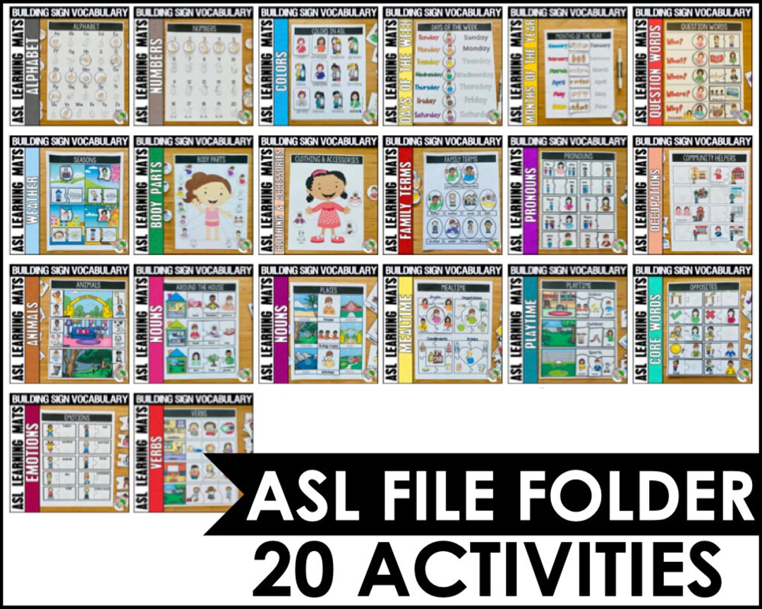 ASL Preschool, ASL Games File Folder, Sign Language Preschool ...