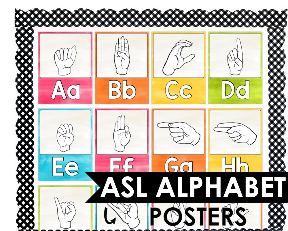 ASL Alphabet Posters Manual Alphabet Sign Language Printable - Etsy ...