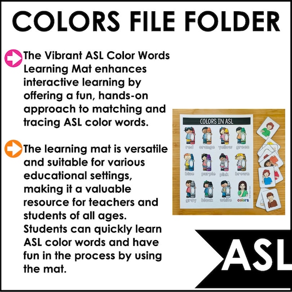 Asl Colors Worksheet