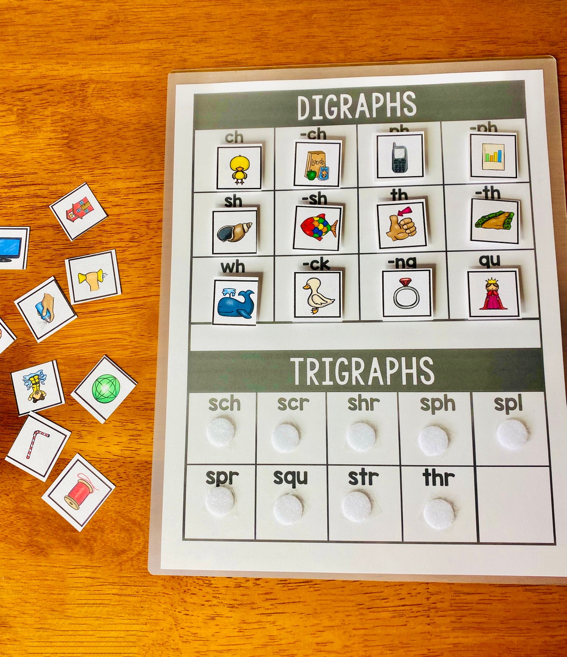 Digraphs & Trigraphs Chart and Matching Game INSTANT | Etsy