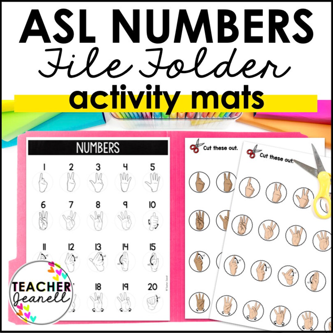 ASL Printable Number Matching, ASL File Folder Activity, Preschool ...