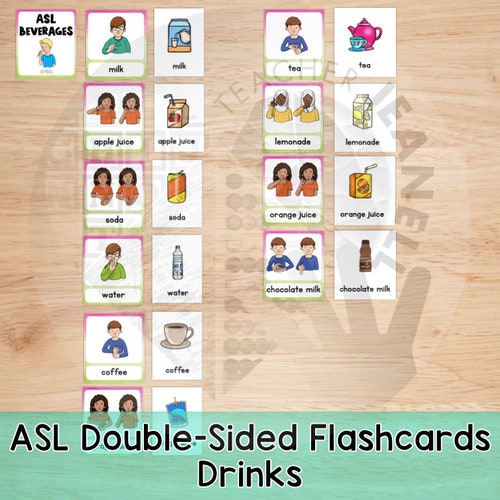 ASL Nouns-things Flash Cards American Sign Language ASL - Etsy