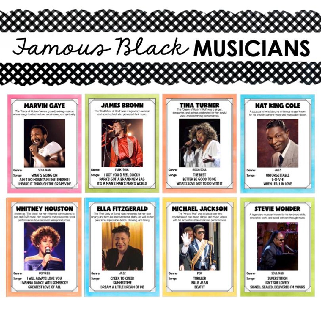 Famous Black Musicians Posters | Black History Month Bulletin Board ...