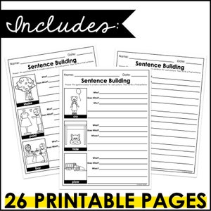 Sentence Structure, Sentence Building, Action Verbs - Naming & Telling ...