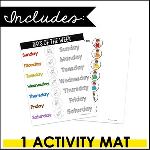 ASL Days of the Week Matching Activity, ASL Calendar File Folder ...