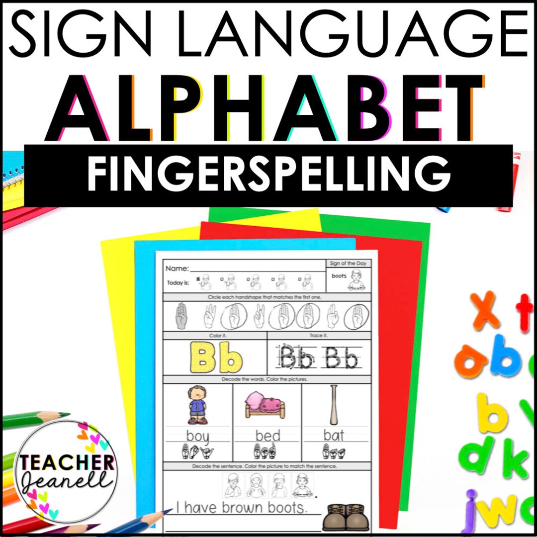 ASL Alphabet Worksheets: Sign Language Practice for Beginners (PDF) - Etsy