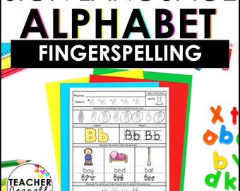 American Sign Language Themed Coloring Page Bundle. Educational ASL ...