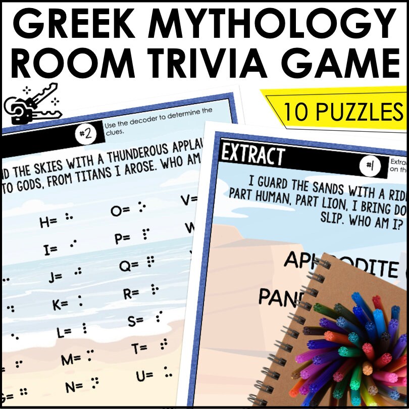 Greek Mythology Escape Room for Kids, Printable Puzzles Party Game ...