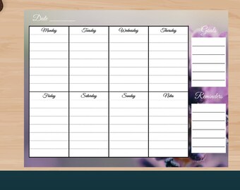 Digital Download Weekly Productivity Planner Printable 1 Week | Etsy