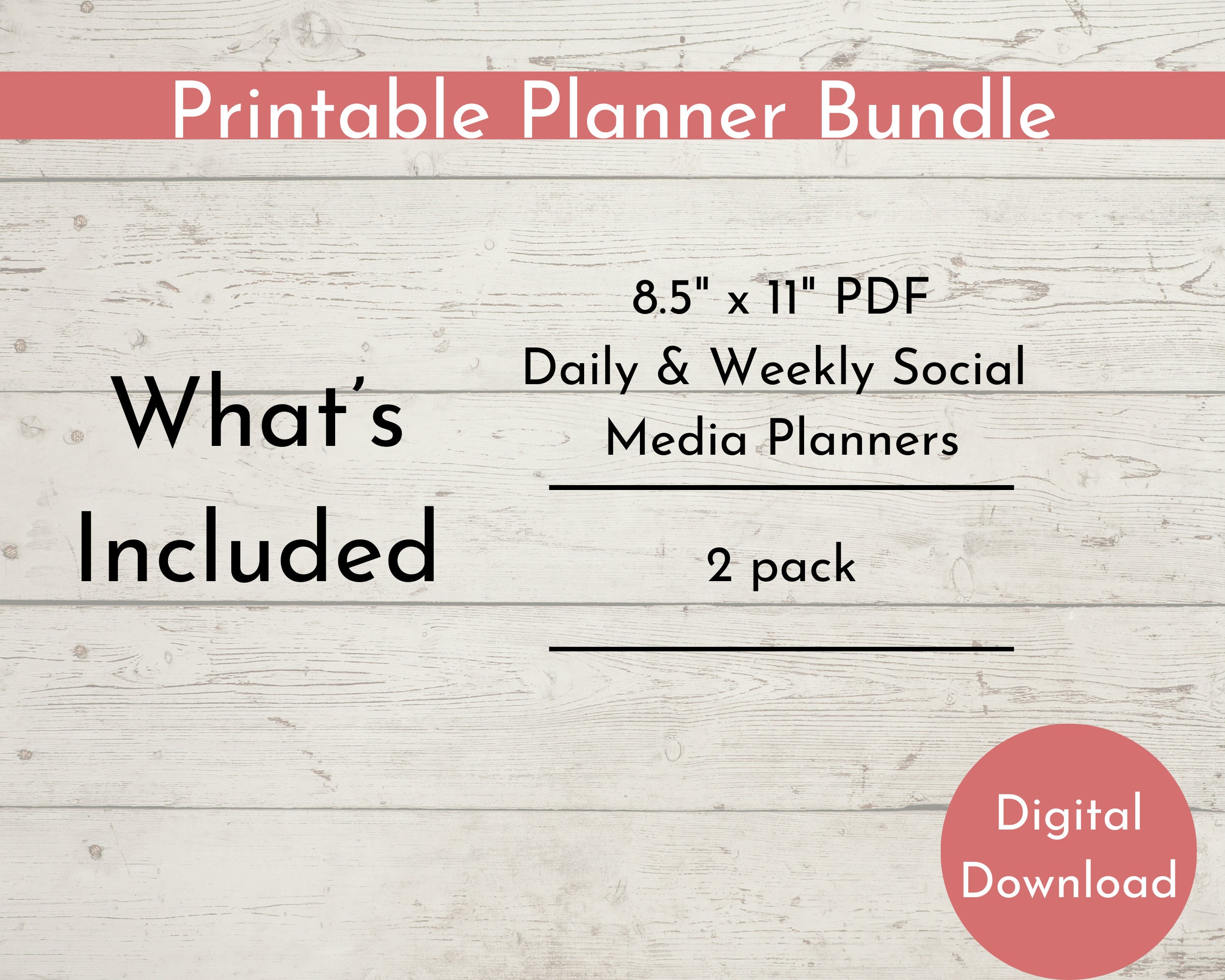Social Media Planner Printable Content Planner for Instagram Youtube ...