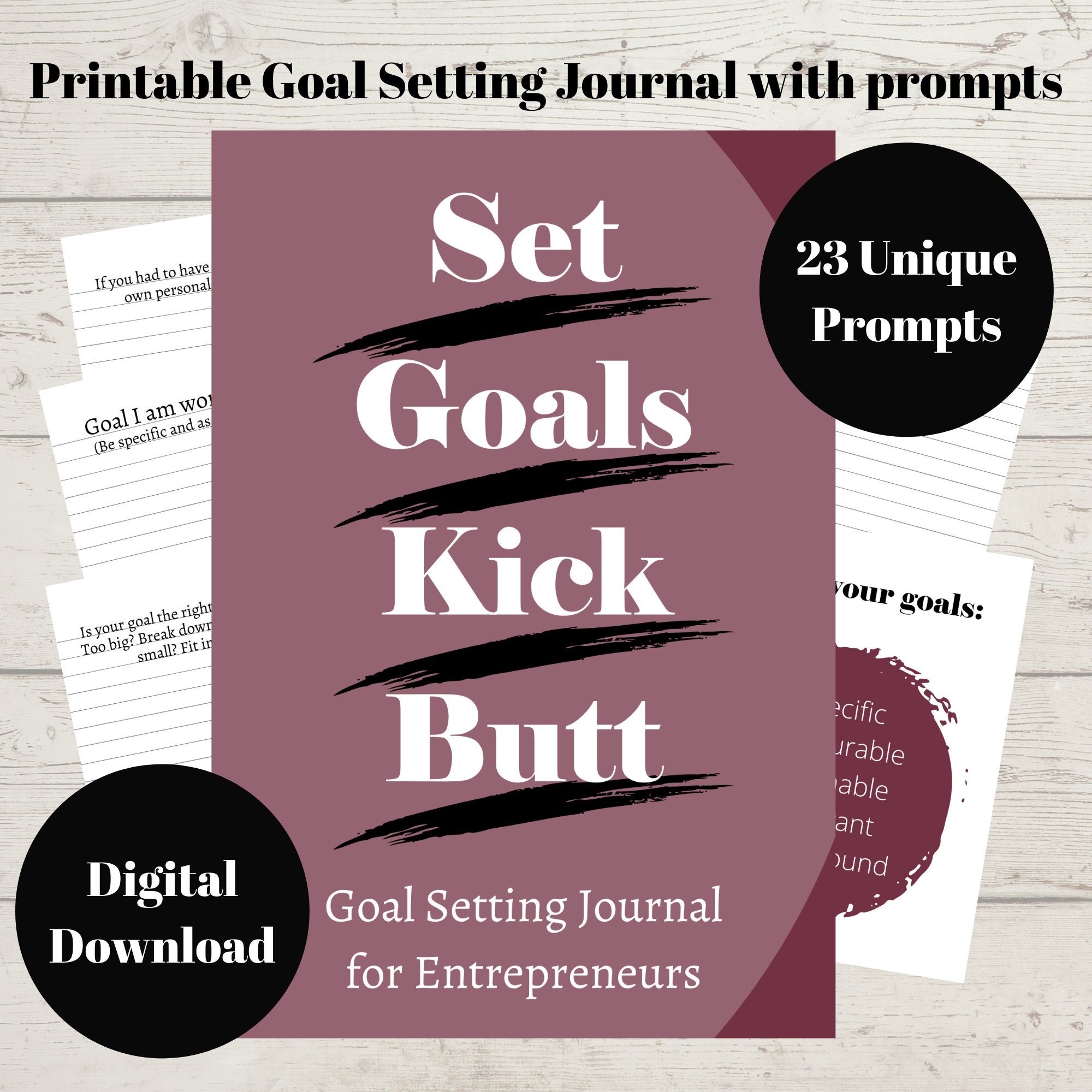 Printable Goal Setting Journal With Prompts for Women Digital - Etsy