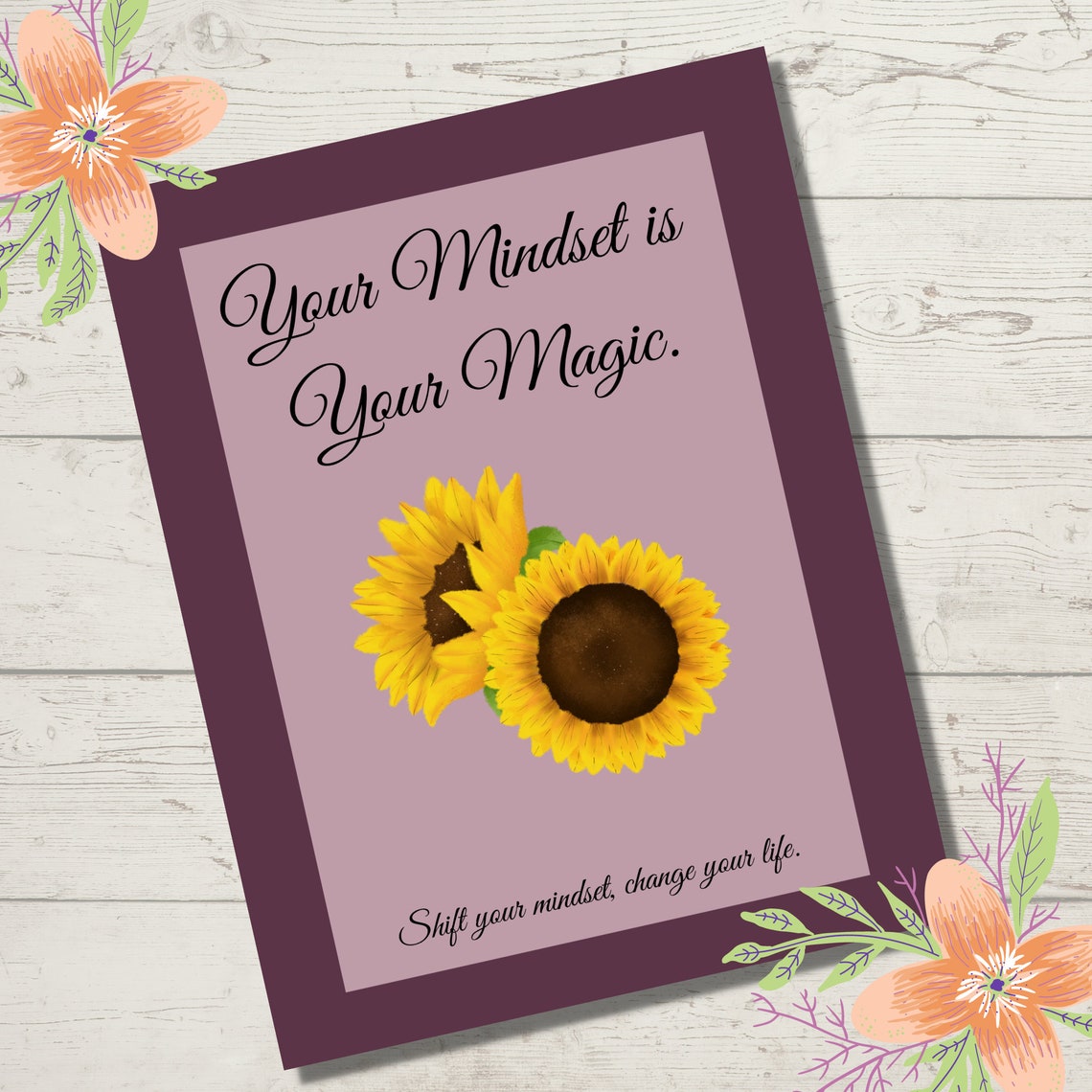 Printable Mindset Journal With Prompts for Women, Digital Download ...