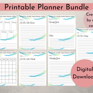 Digital Download Weekly Productivity Planner, Printable 1 Week Calendar ...