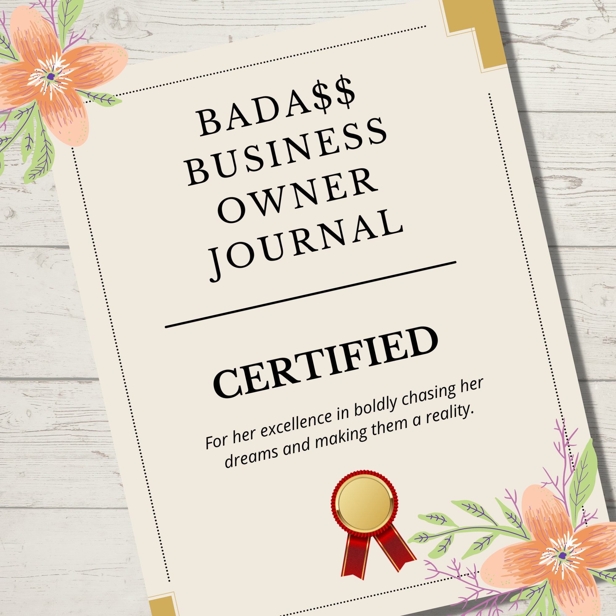 Business Owner Goal Setting Journal With Prompts for Women, Printable ...