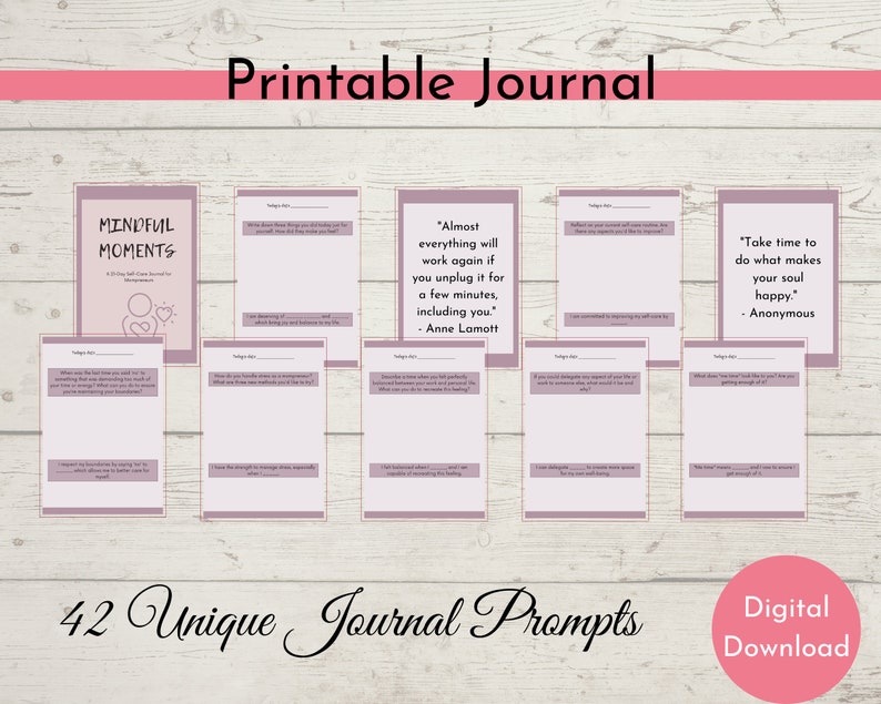 Personal Growth Printable Journal Self-care Prompts - Etsy