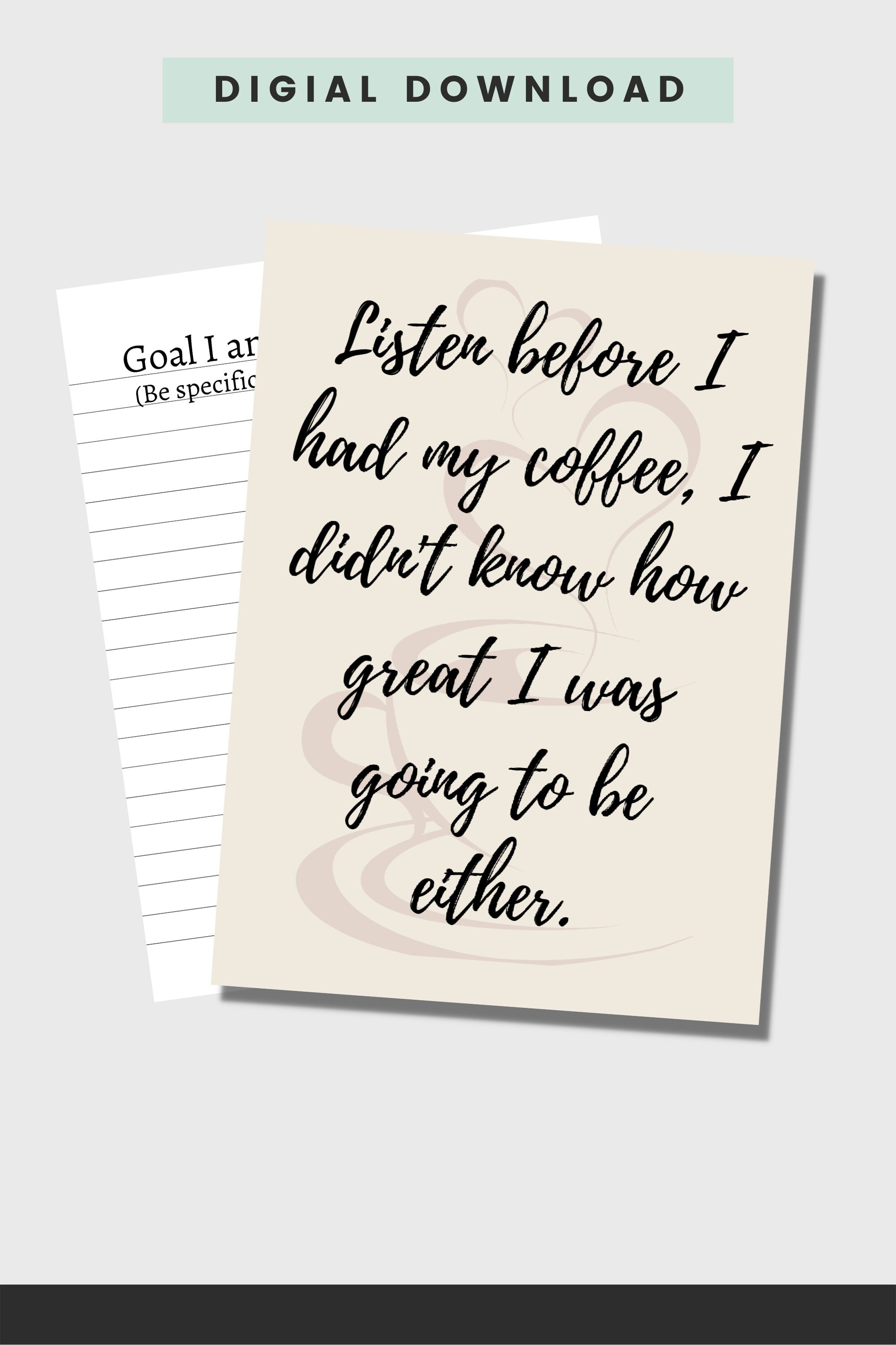 Printable Goal Setting Journal With Prompts for Women, Digital Download ...