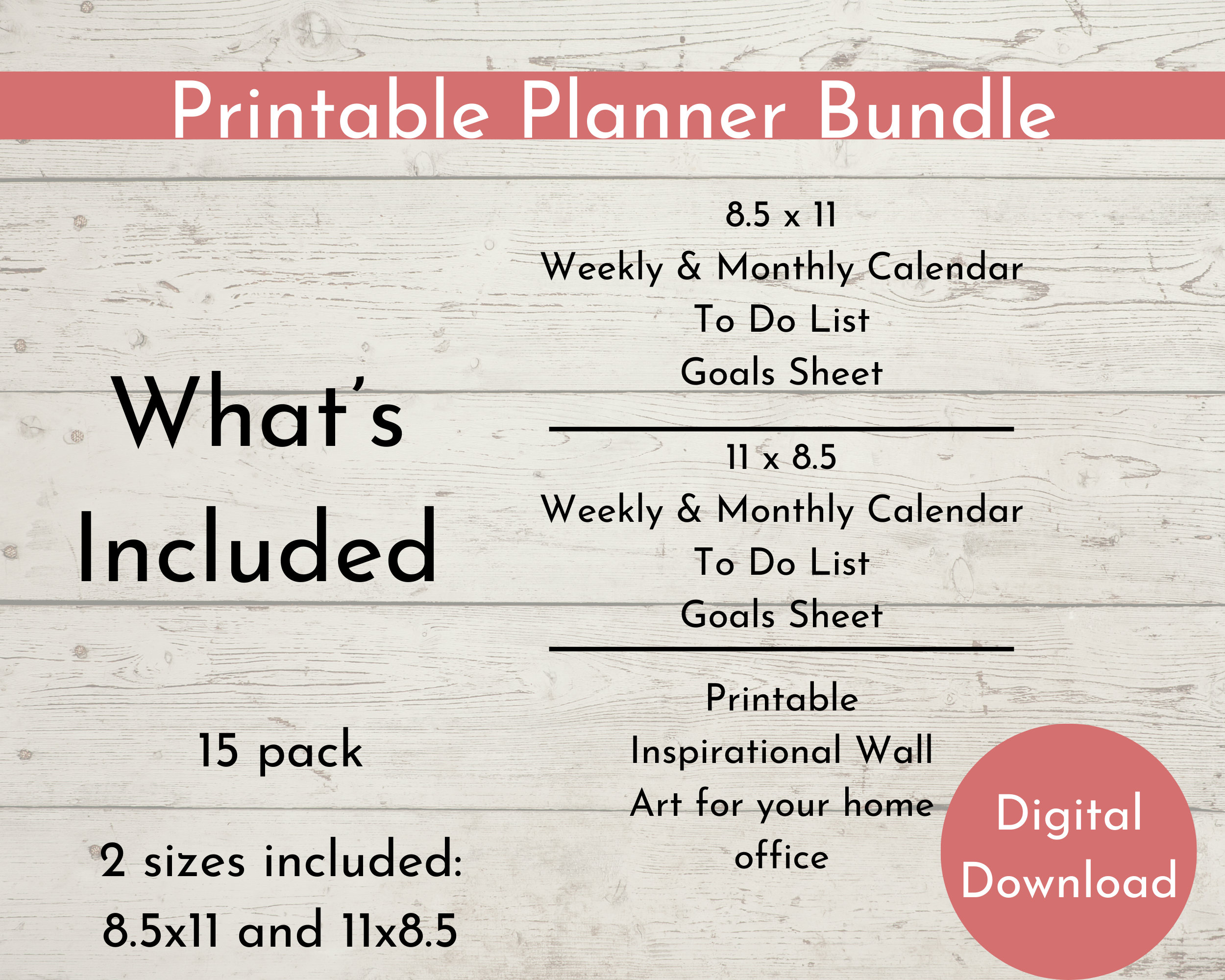 Weekly Monthly Daily Planner Sheets Printable To-do List - Etsy