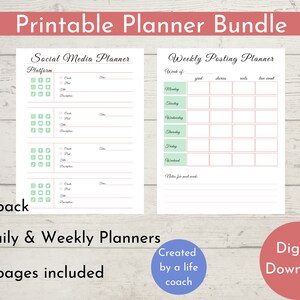 Social Media Planner Printable Content Planner for Instagram Youtube ...