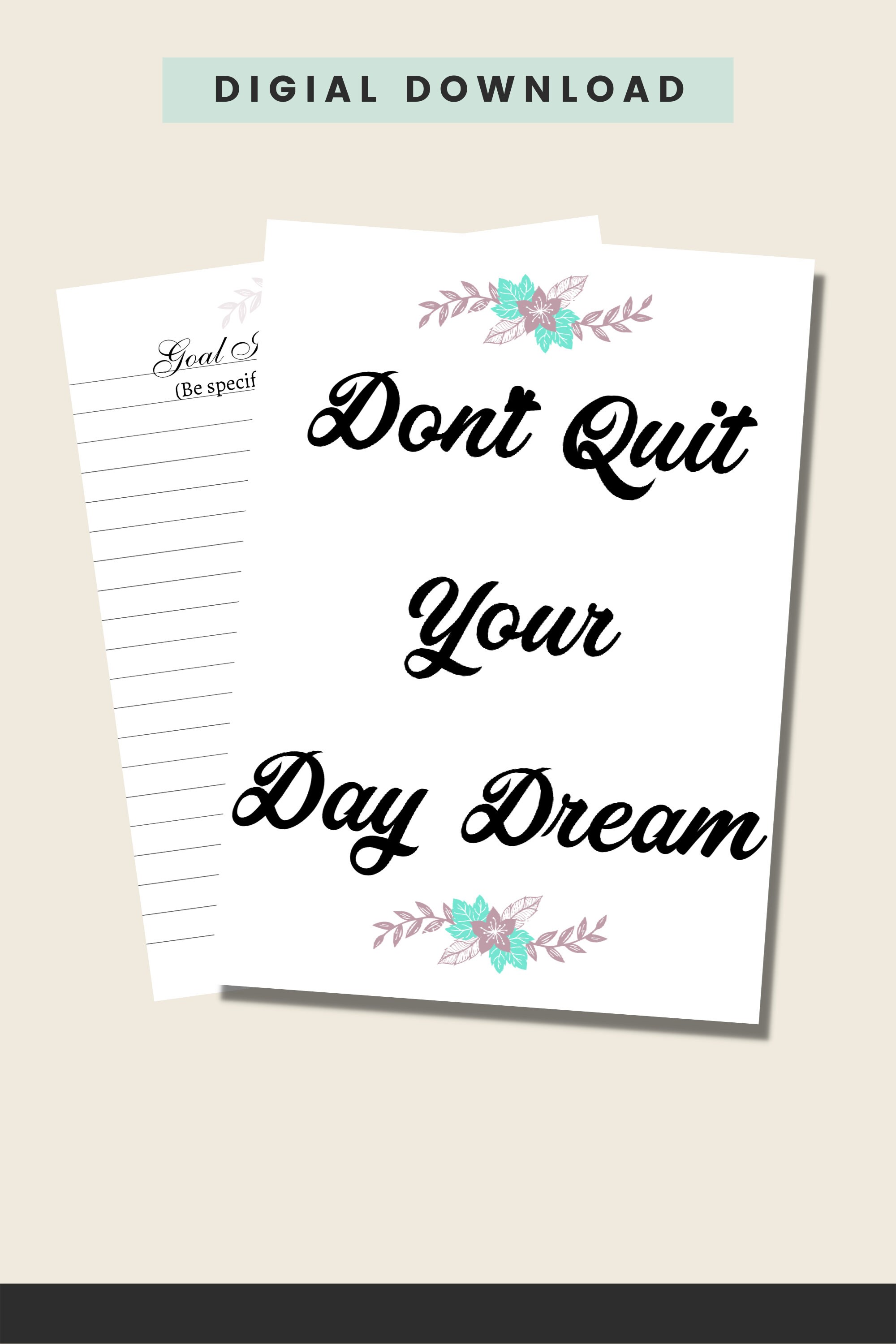 Prompted Goal Setting Journal for Women, Printable Journal for Goal ...