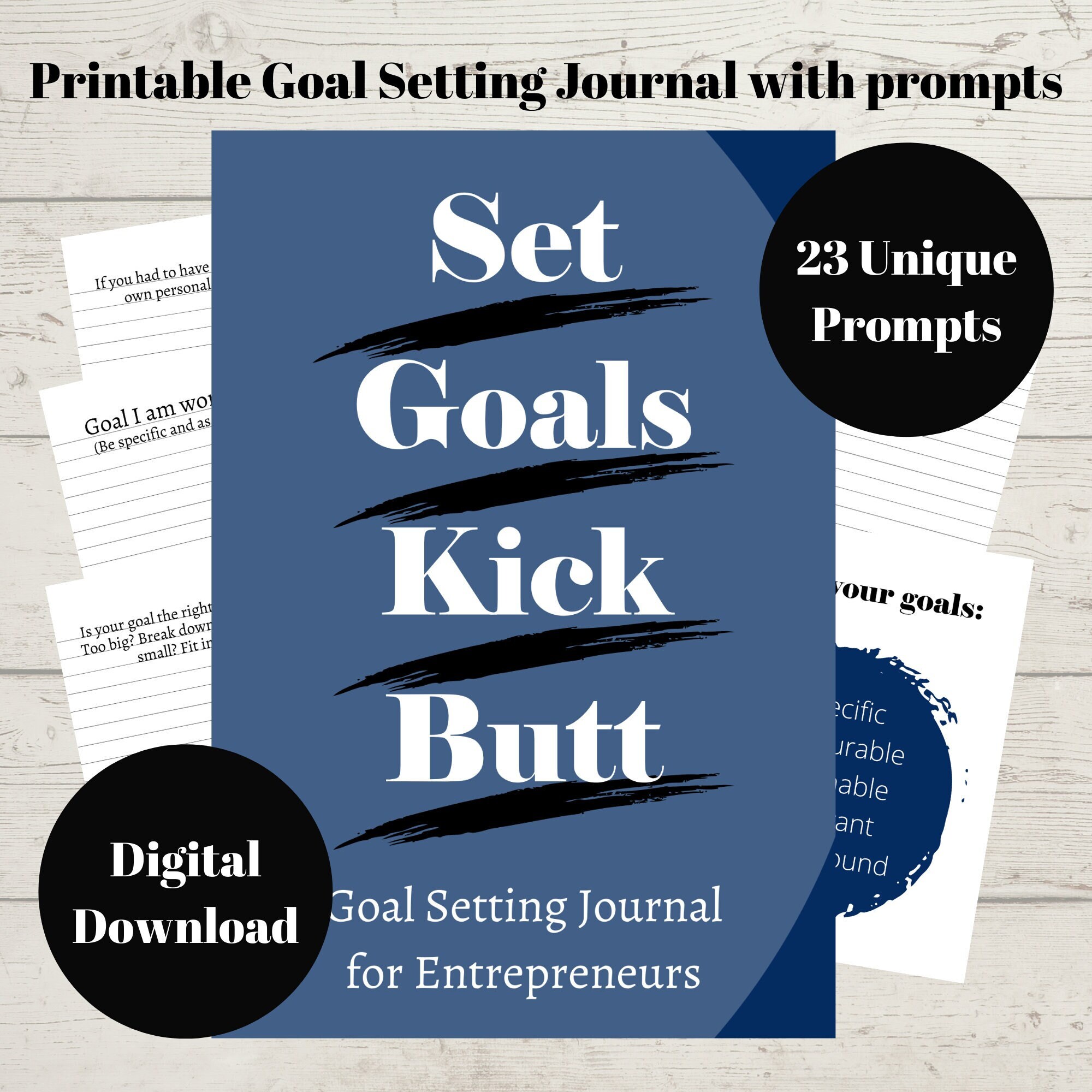 Printable Goal Setting Journal With Prompts for Women, Digital Download ...