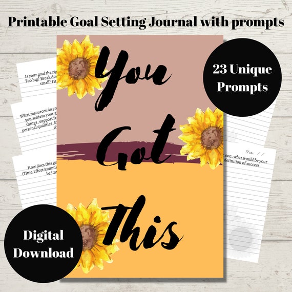 Printable Goal Setting Journal With Prompts for Women Digital | Etsy