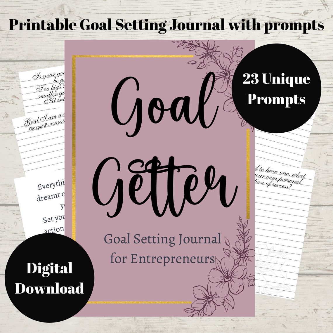 Printable Goal Setting Journal With Prompts for Women Digital - Etsy