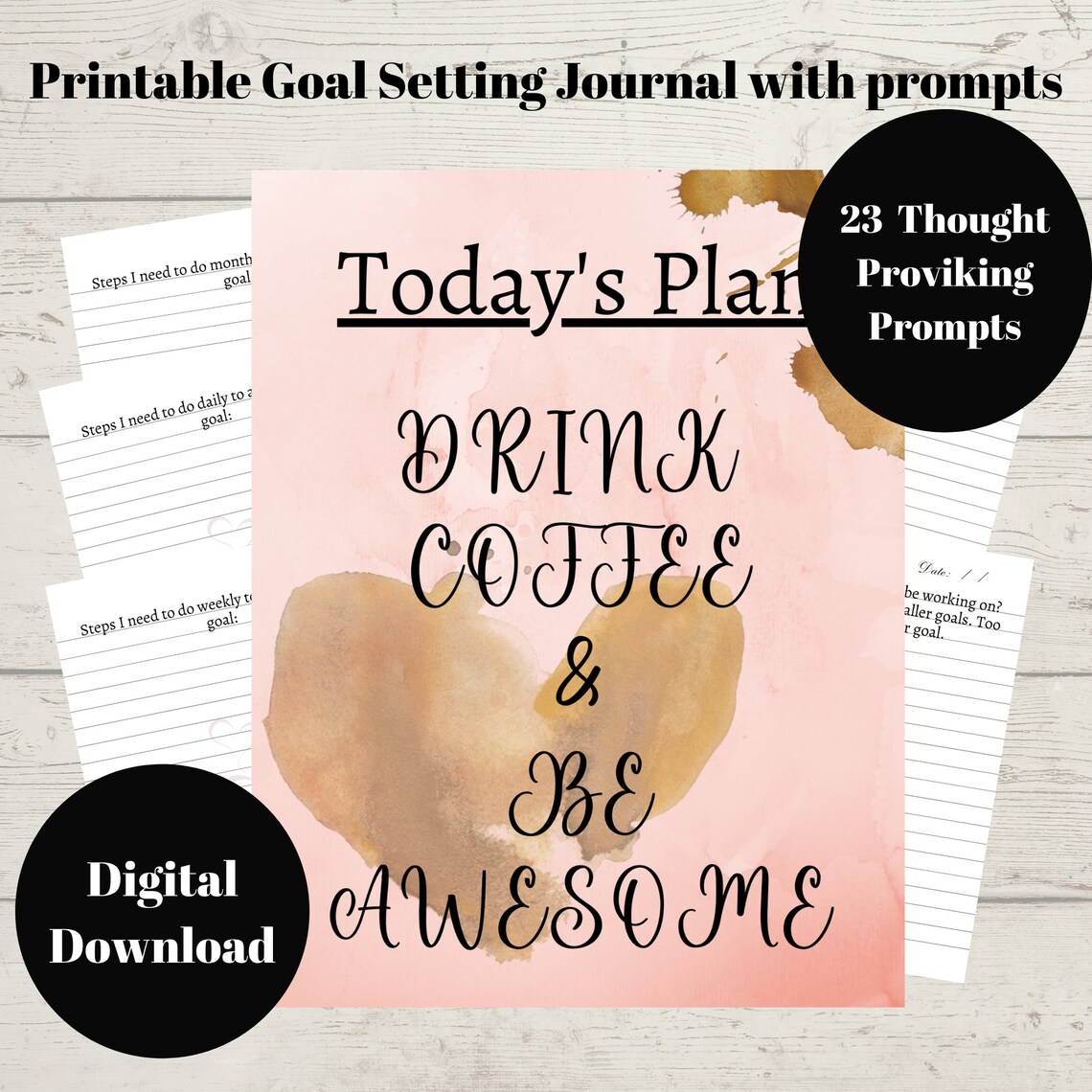 Printable Goal Setting Journal With Prompts for Women Digital - Etsy
