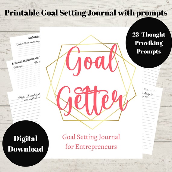 Printable Goal Setting Journal With Prompts for Women Digital | Etsy