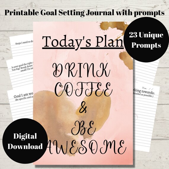 Printable Goal Setting Journal With Prompts for Women Digital | Etsy