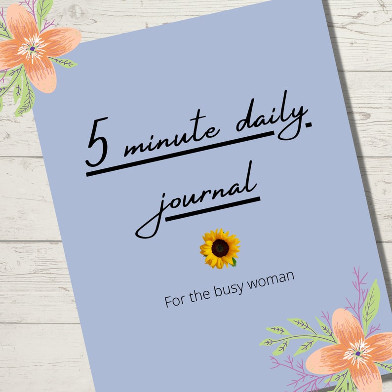 Printable 5 Minute Journal With Prompts for Women Digital - Etsy