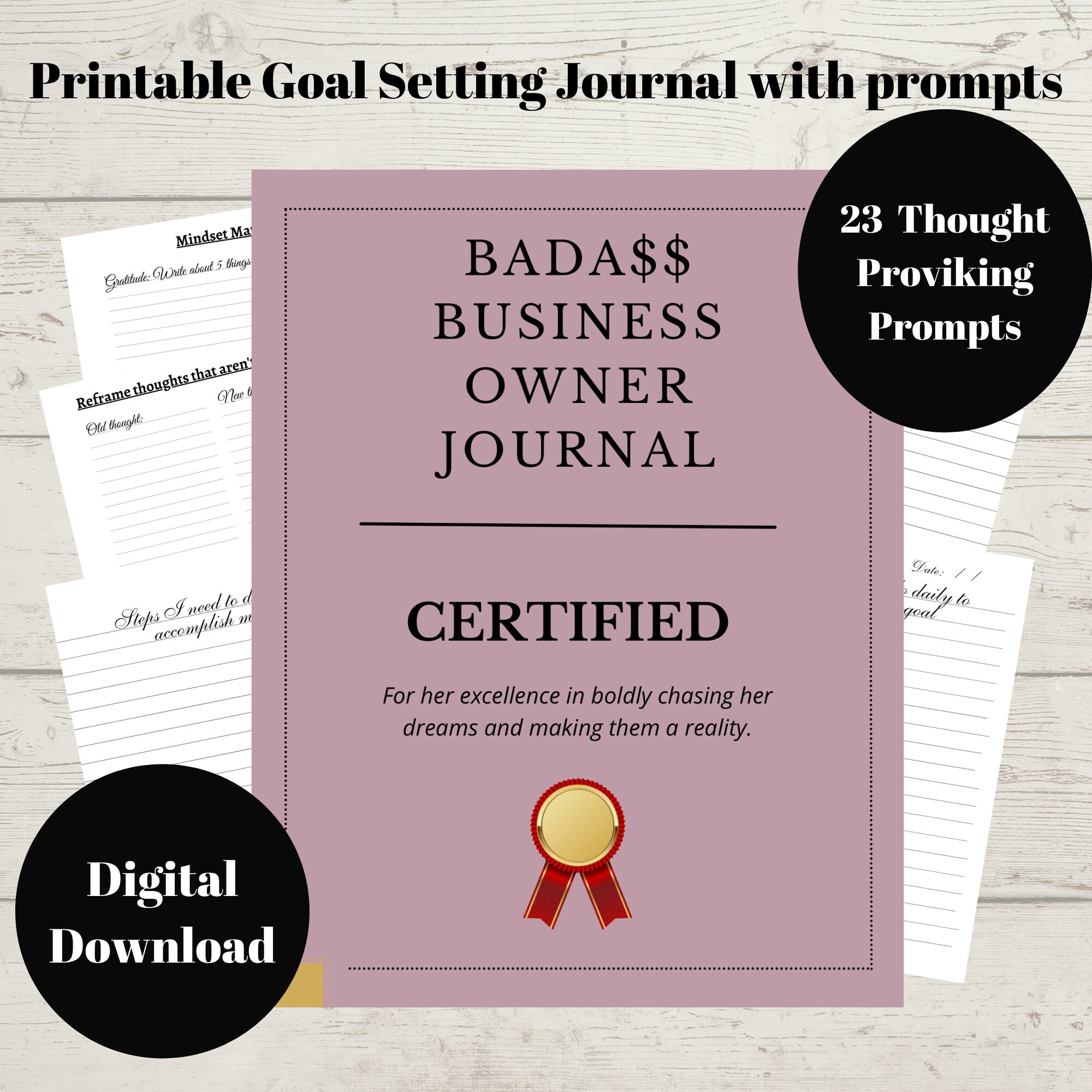 Goal Setting Journal With Prompts Journal for Women Printable Journal ...