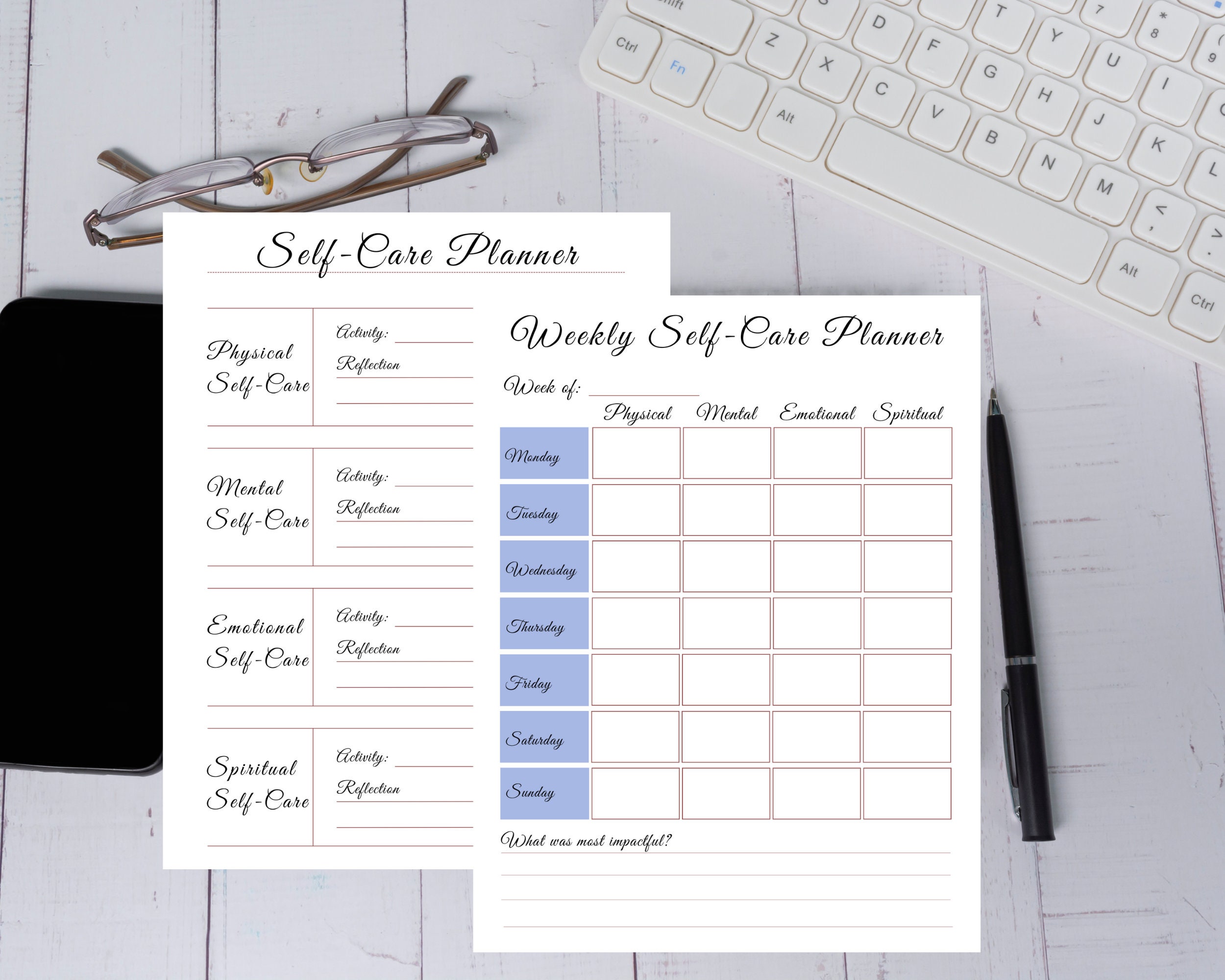 Self Care Planner Printable Self-care Worksheet Digital Download Self ...