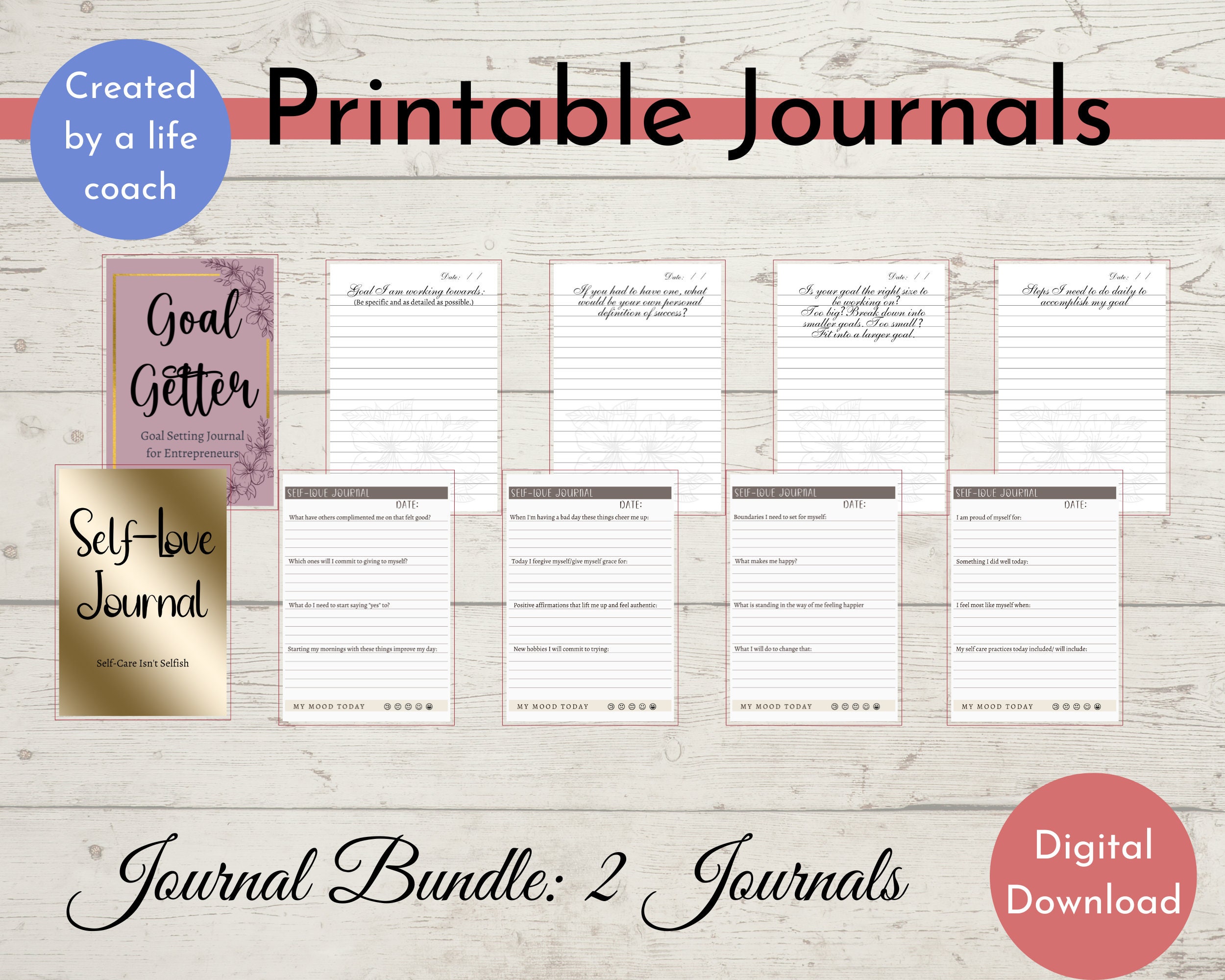 Journal Prompts for Goal Setting Self Love Women's Goal - Etsy
